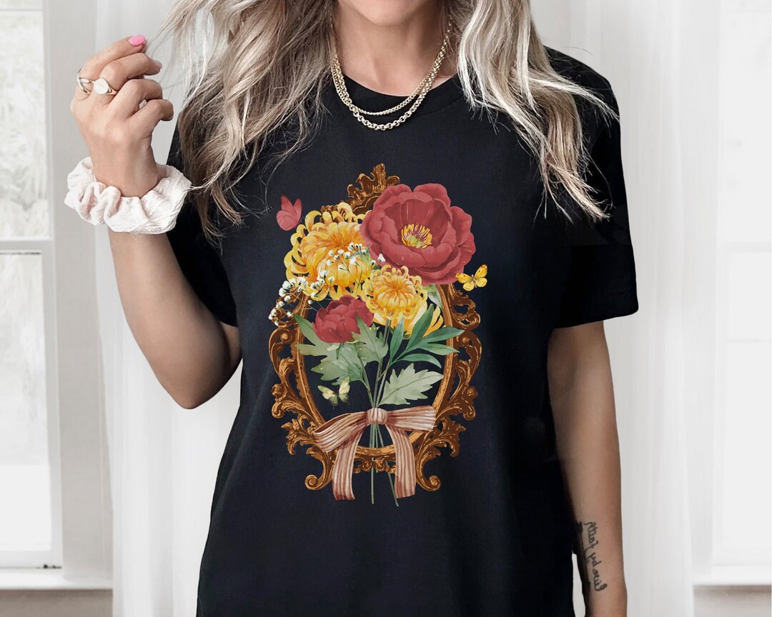 Chrysanthemum Birth Flower Shirt November Birth Flower Cottagecore ...