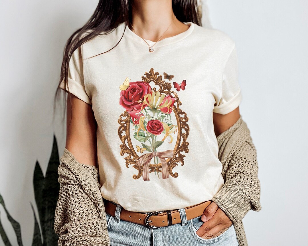Rose Birth Flower Shirt June Birth Flower Honeysuckle Birth Month ...