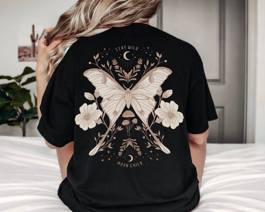 Stay Wild Moon Child Moon Child Comfort Color Shirt Moth Shirt Luna ...