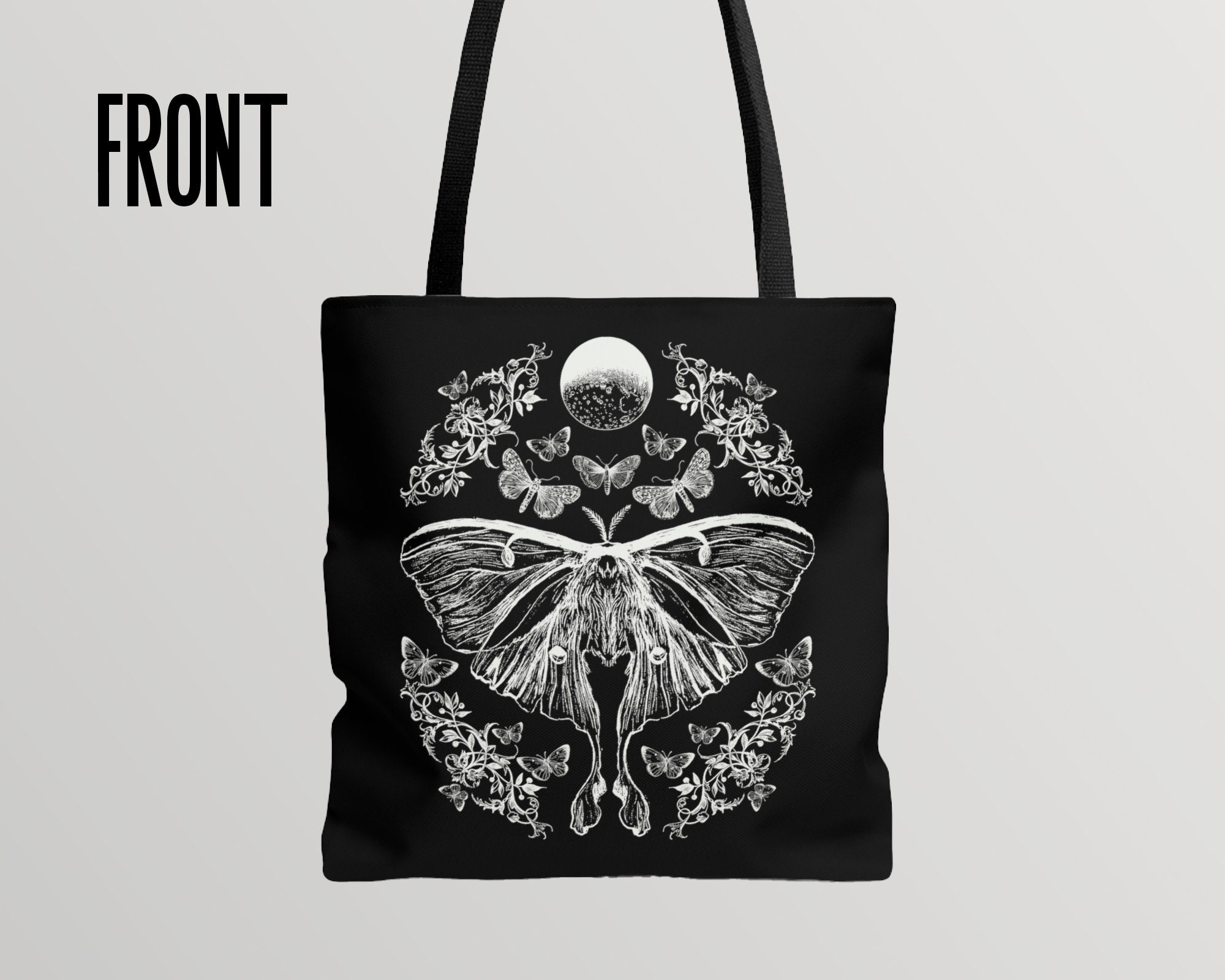 Luna Moth Aesthetic Tote Bag Celestial Moth Dark Cottagecore - Etsy