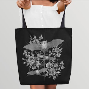 Bat Bag Goth Tote Bag Bat Purse Pastel Goth Bag Library Bag Dark ...