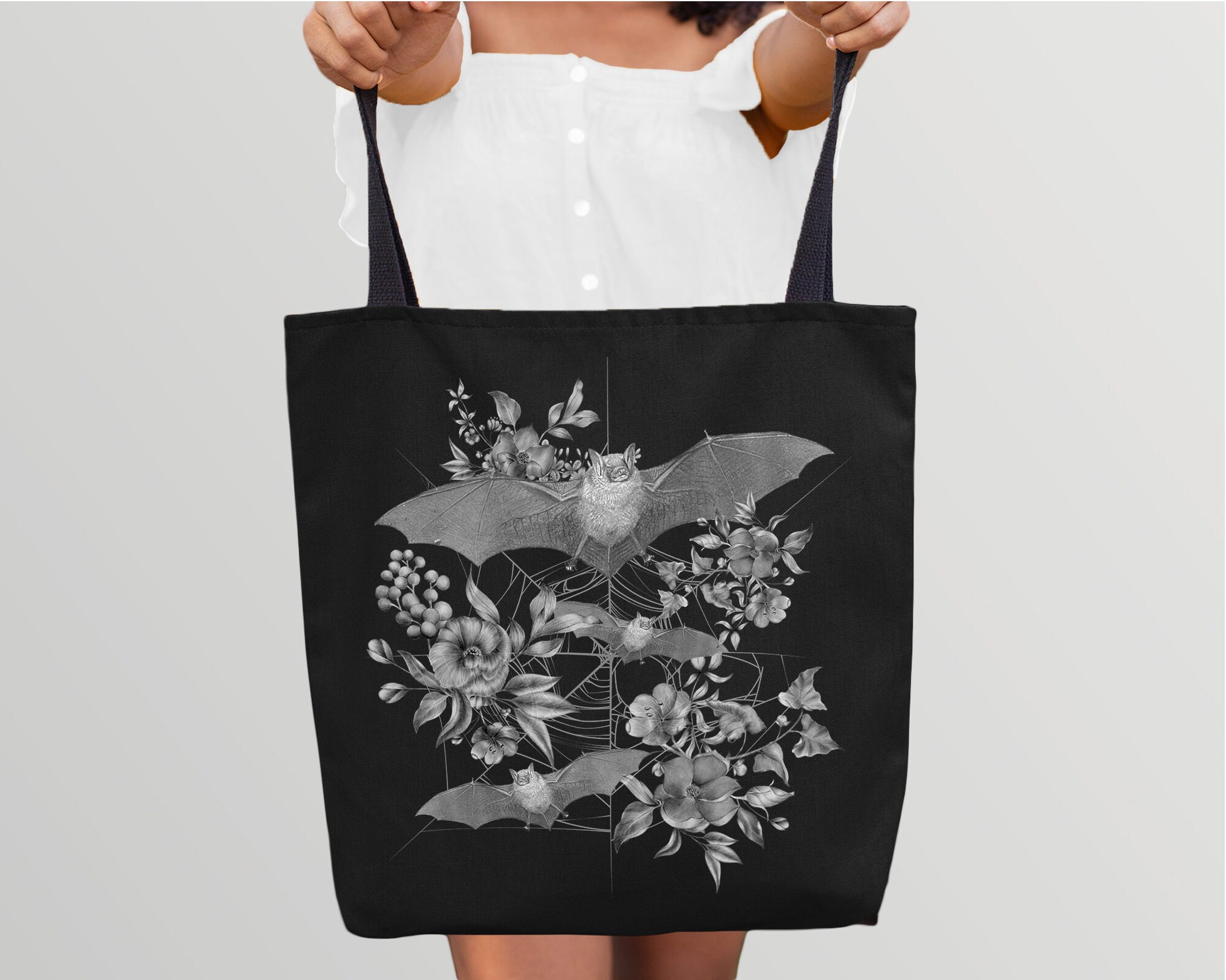 Bat Bag Goth Tote Bag Bat Purse Pastel Goth Bag Library Bag Dark ...