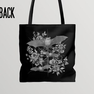 Bat Bag Goth Tote Bag Bat Purse Pastel Goth Bag Library Bag Dark ...