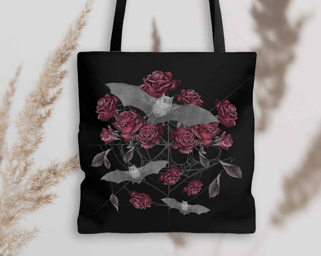 Bat Bag Goth Tote Bag Bat Purse Pastel Goth Bag Library Bag Dark ...