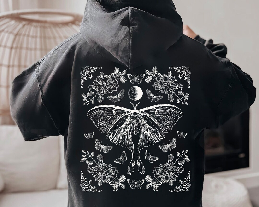 Luna Moth Goblincore Hoodie Cottagecore Hoodie Goblincore Clothing Moth ...