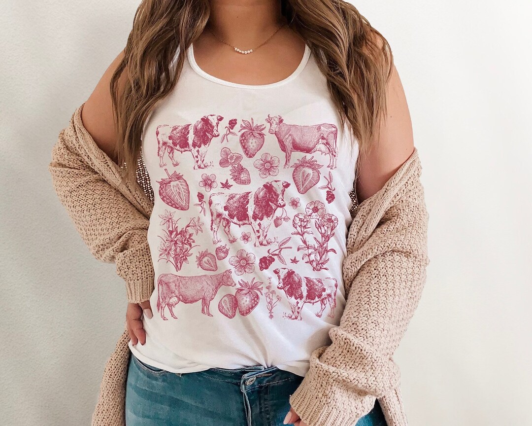 Strawberry Cow Strawberry Top Strawberry Shirt Strawberry Clothing ...