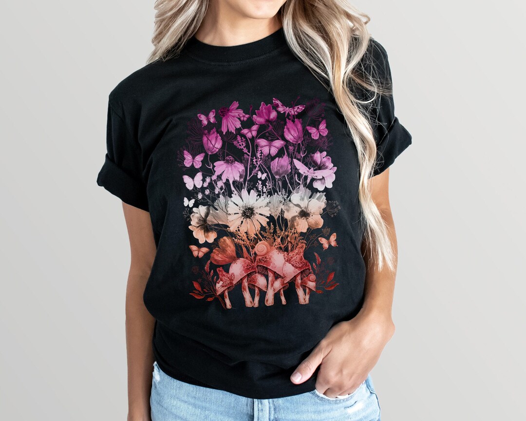 Subtle Lesbian Pride Shirt Cottagecore Pride Discreet Pride Subtle ...