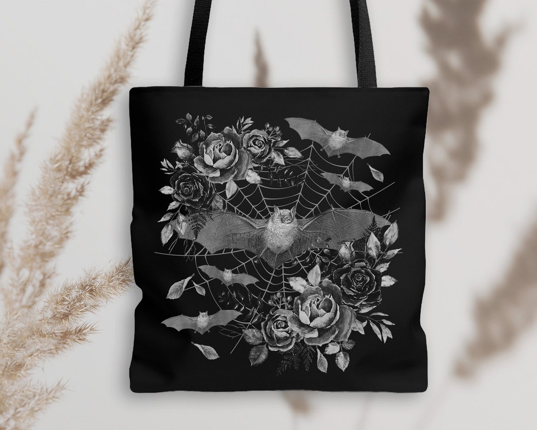 Bat Bag Goth Tote Bag Bat Purse Pastel Goth Bag Library Bag - Etsy