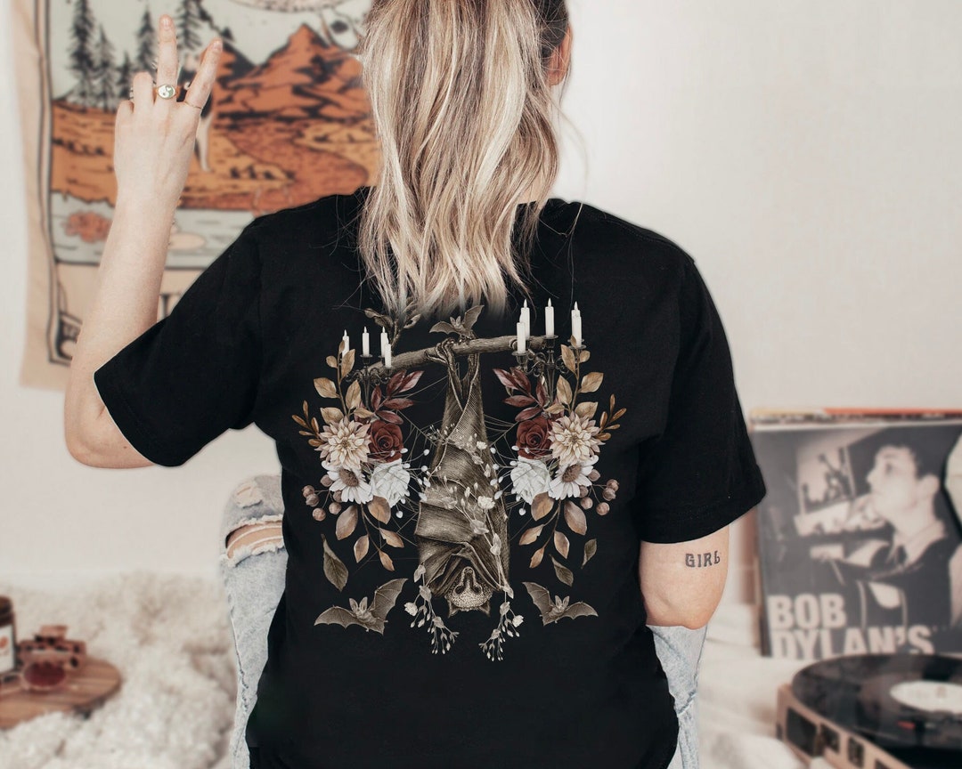 Bat Shirt Vampire Bat Dark Academia Shirt Cute Bat Goblincore Shirt ...