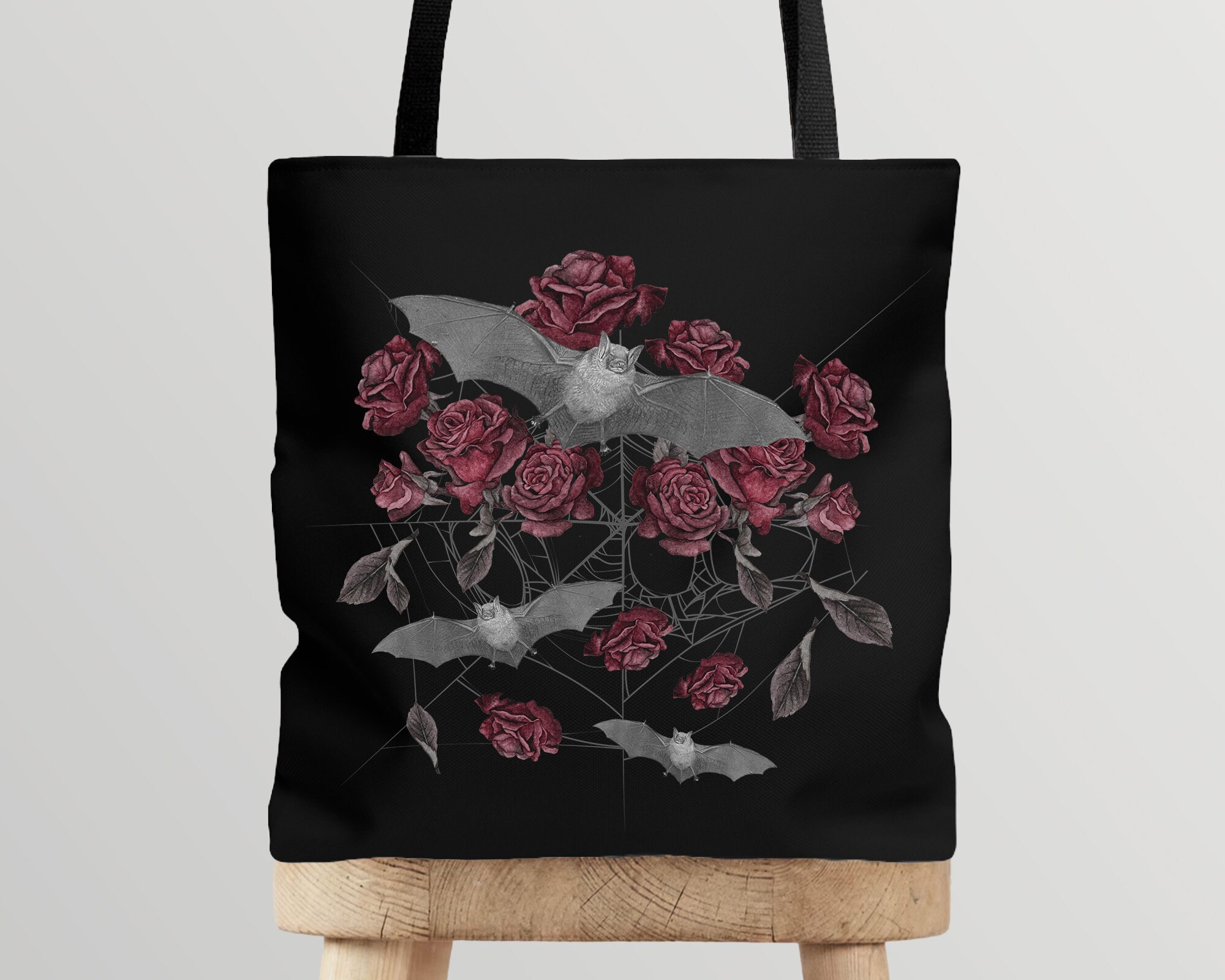 Bat Bag Goth Tote Bag Bat Purse Pastel Goth Bag Library Bag - Etsy