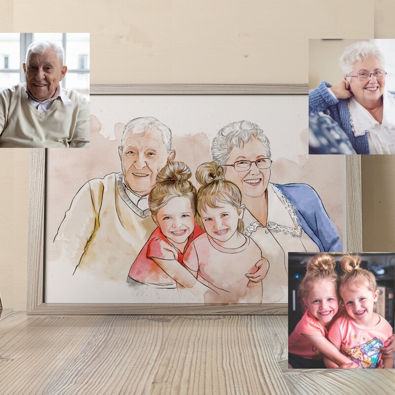 Combine Photos to Drawing - Etsy