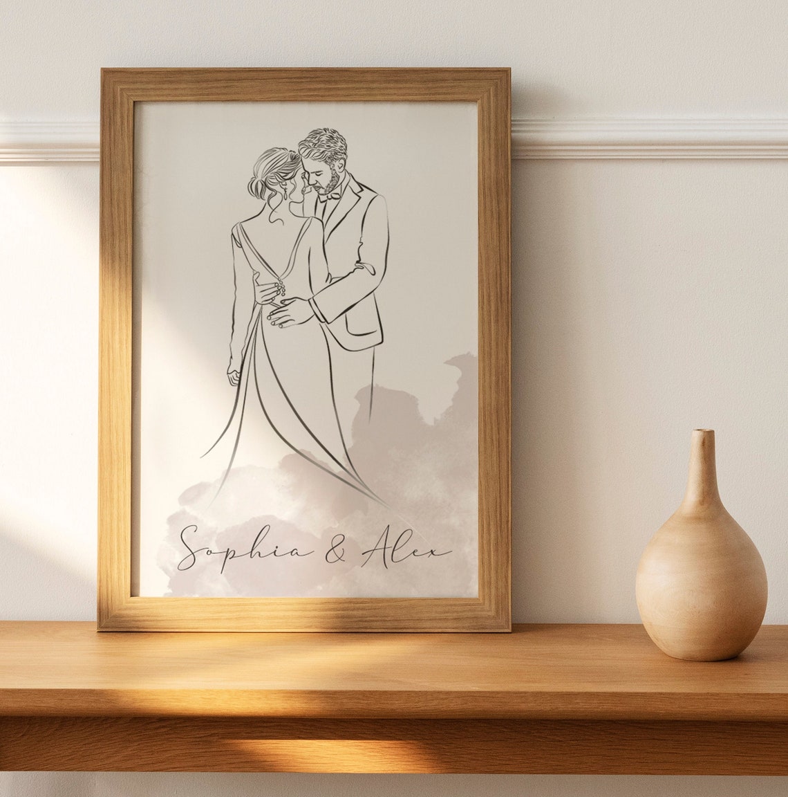 Line Drawing Custom Engagement Wedding Gifts Anniversary - Etsy