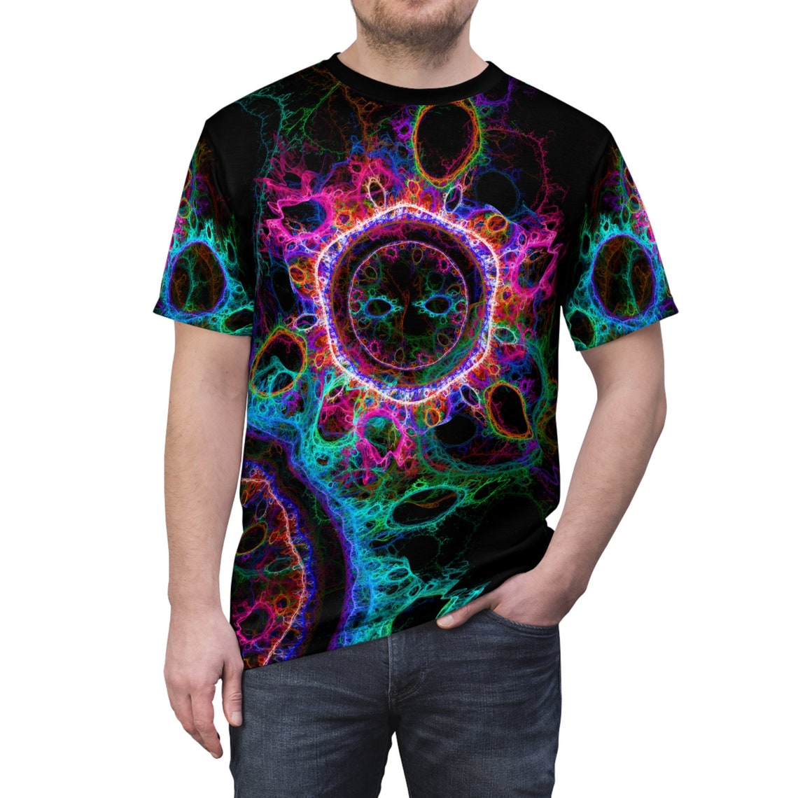 Psychedelic Boho Fractal Tshirt by Alien Fossil Art Unique Tee - Etsy