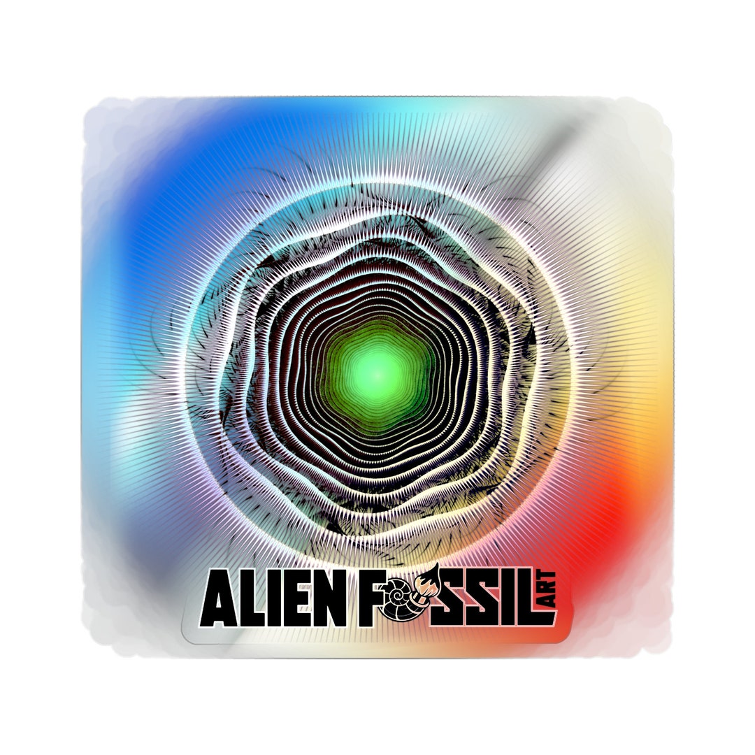 Psychedelic Holographic Die-cut Fractal Stickers by Alien Fossil Art - Etsy