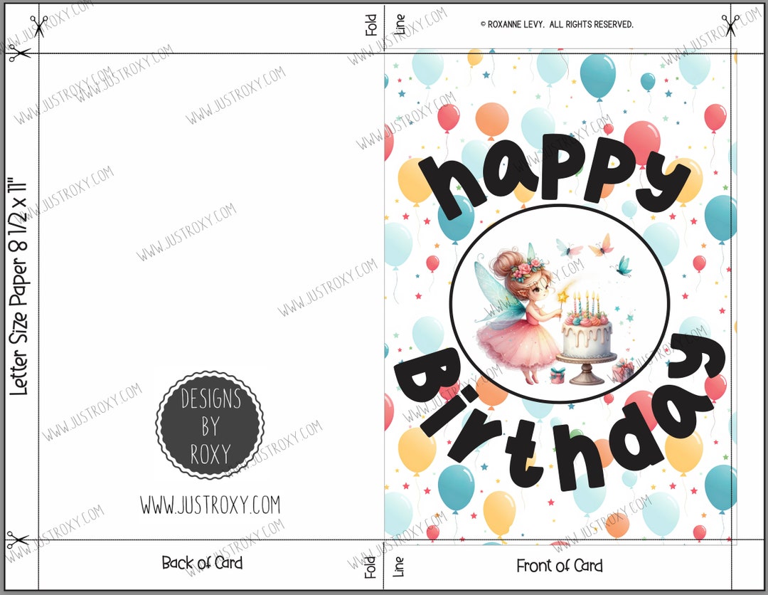 5 X 7 Printable Happy Birthday Card - Etsy