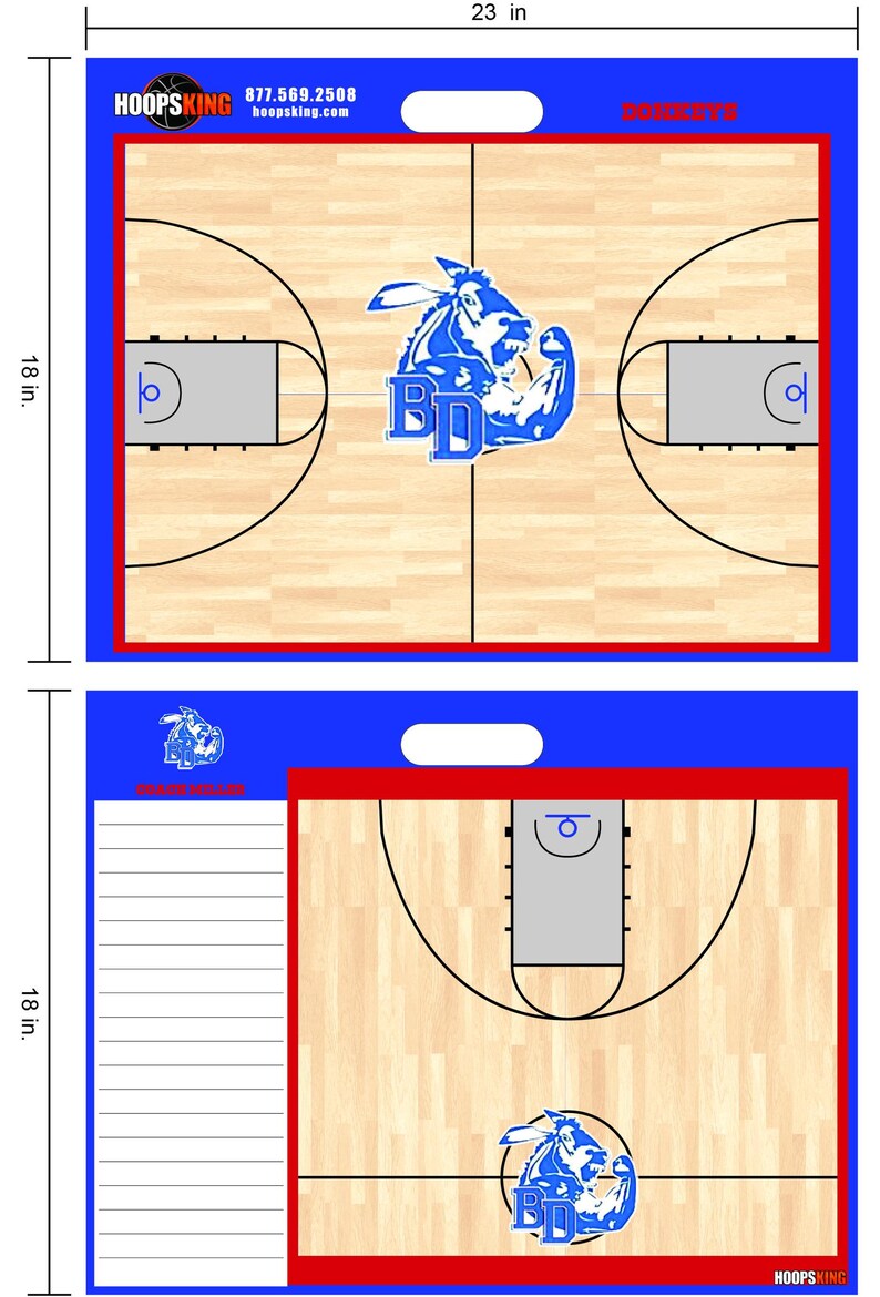 Custom or Personalized Dry Erase Basketball Coaching Board | 23 X 18 ...