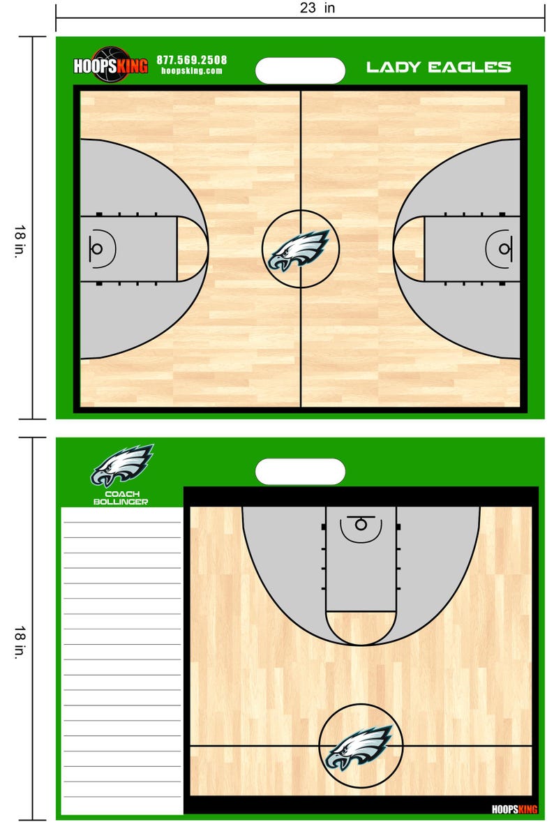 Custom or Personalized Dry Erase Basketball Coaching Board | 23 X 18 ...