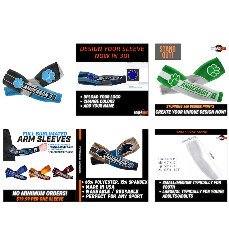 Custom 2 Arm Sleeves, Sports Arm Sleeves, Baseball Sleeves, Football ...