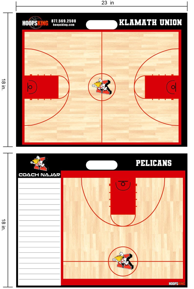 Custom or Personalized Dry Erase Basketball Coaching Board | 23 X 18 ...