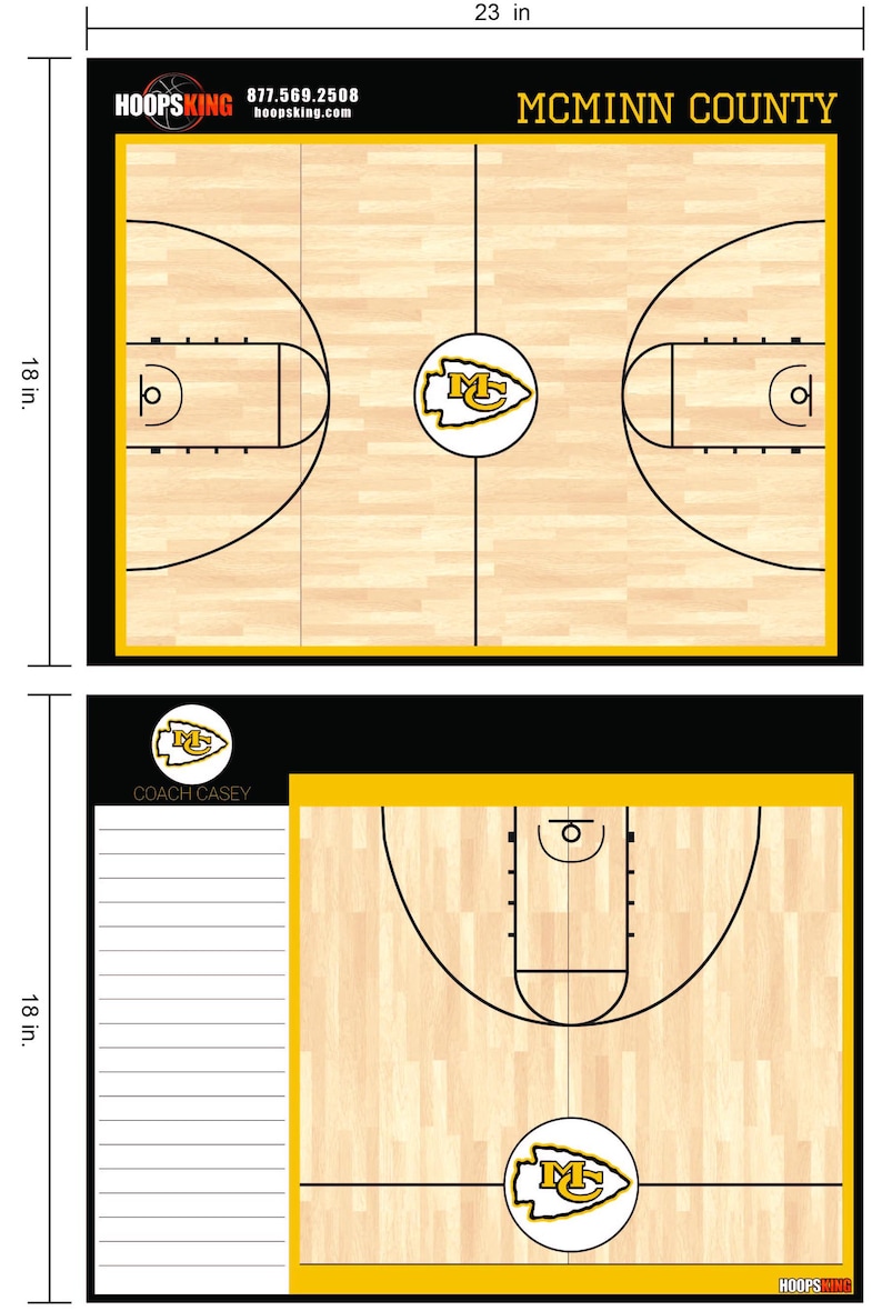 Custom or Personalized Dry Erase Basketball Coaching Board | 23 X 18 ...
