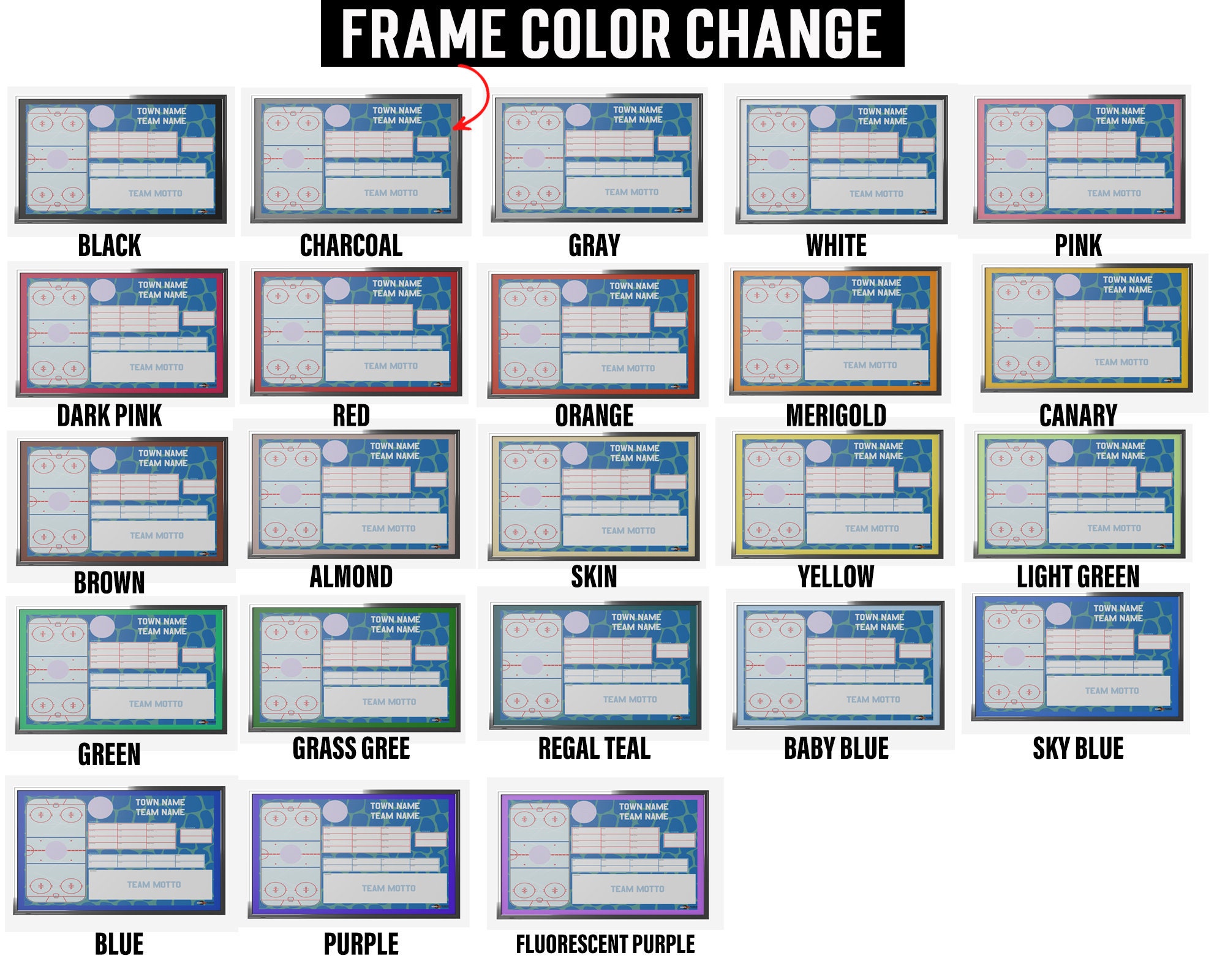 Custom Hockey Locker Room Whiteboard (wall), Hockey Board, Framed Board ...