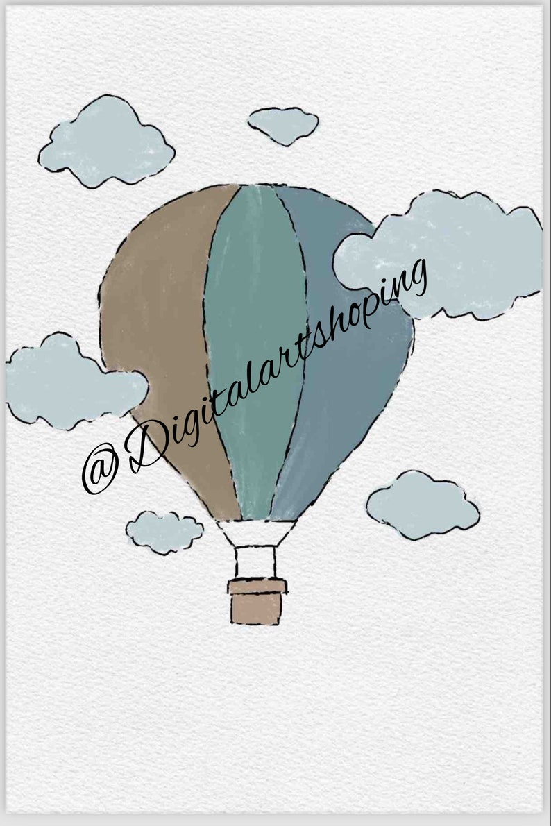 Digital Hot Air Balloon Picture to Print - Etsy