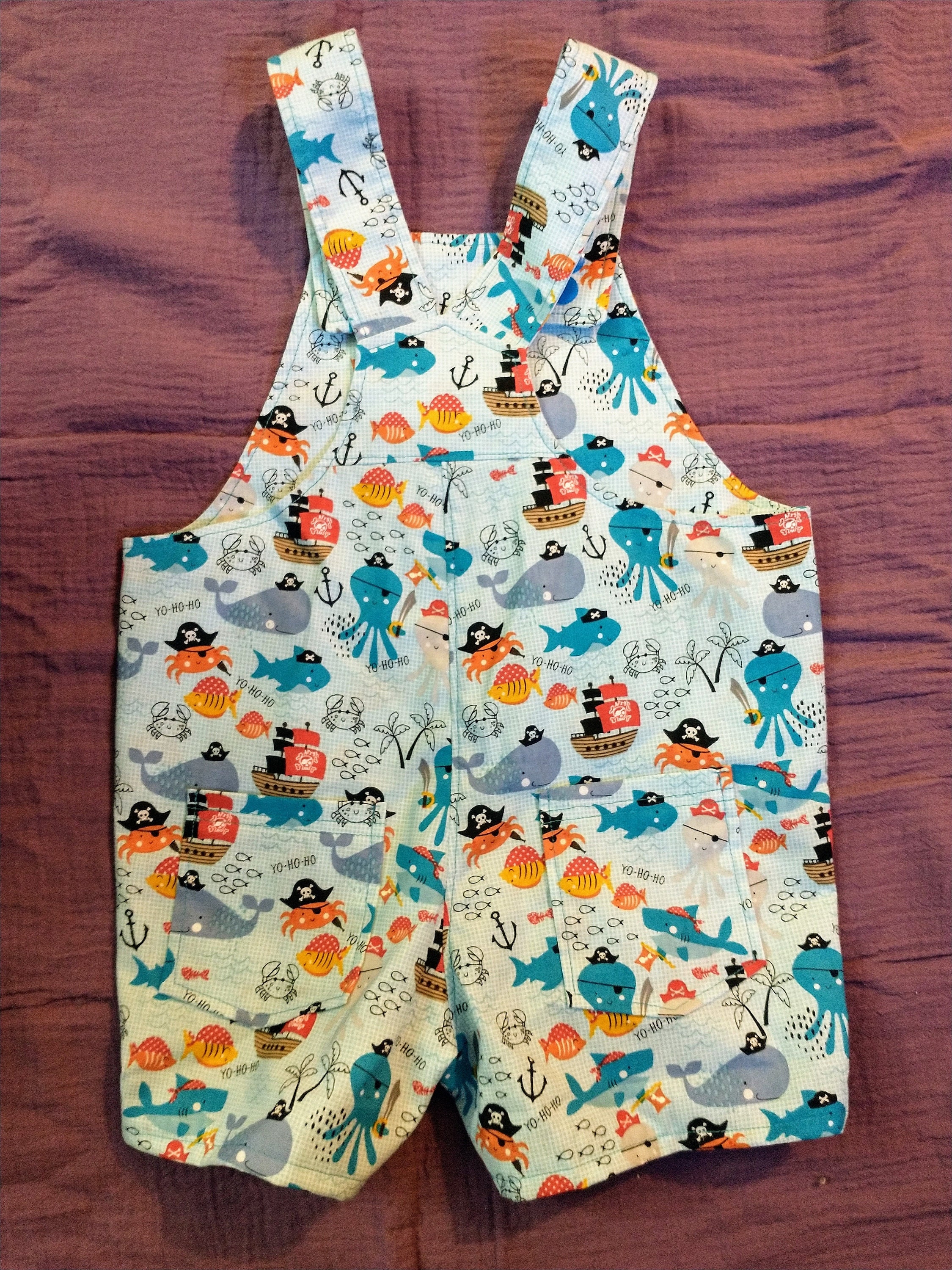 Pirate Sea Creature Baby Overalls - Etsy