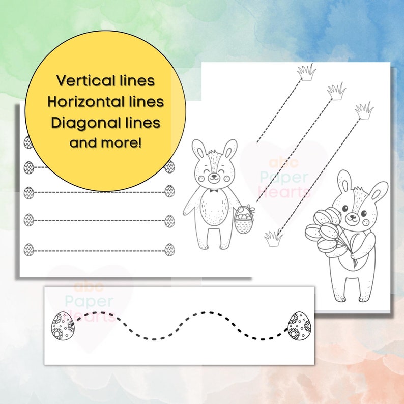 Bunny Easter Line Tracing, Coloring Pages, Printables, Toddler and ...