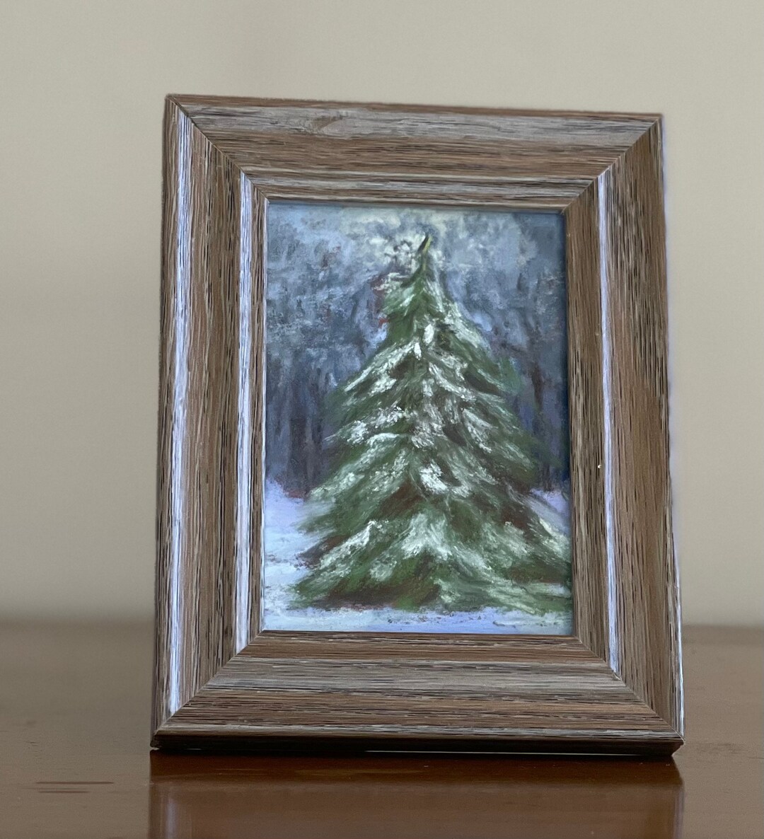 Winter Tree/framed Miniature Painting/original Art/soft Pastel Painting ...