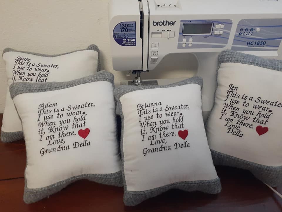 8x10 Embroidery Memory Pillow Made With Your Loved Ones - Etsy