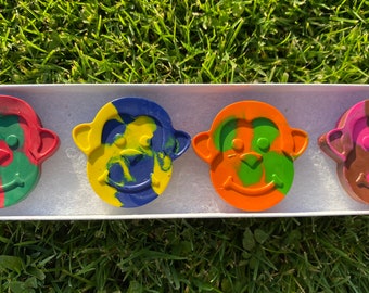 Monkey Themed Thank You Paint Kits, Crayon Names, Crayons, Birthday ...