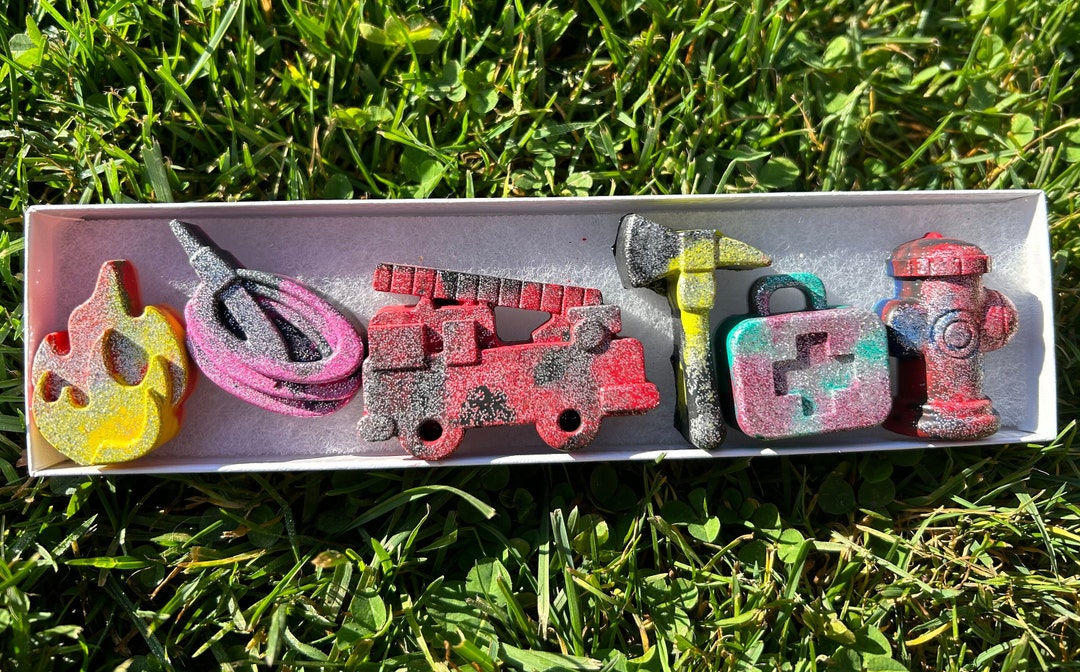 Firefighter Crayons - Etsy