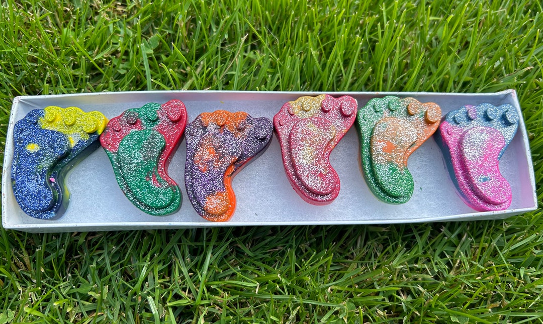Fun and Colorful Feet Shaped Crayons - Perfect for Kids' Art Projects ...