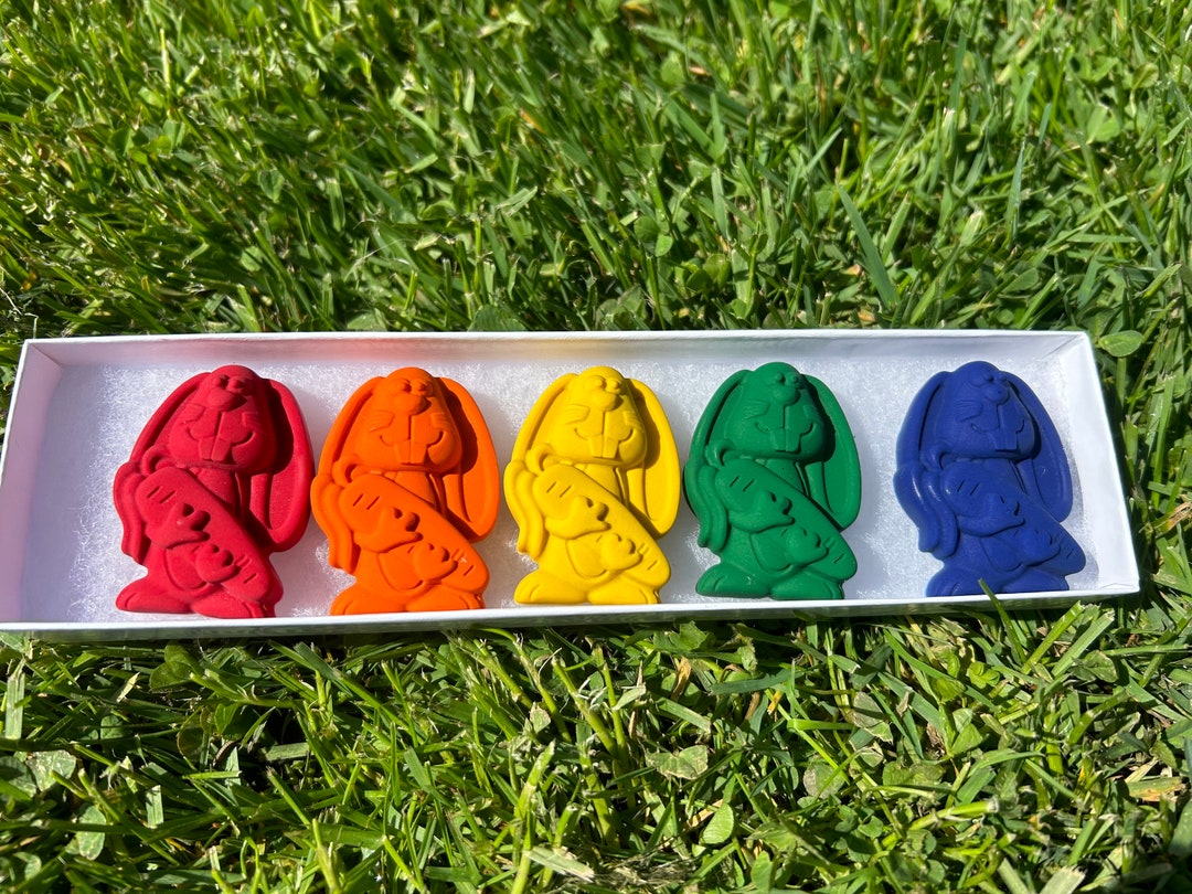 Hoppy Coloring Time: Cute Bunny Shaped Crayons Set - Etsy