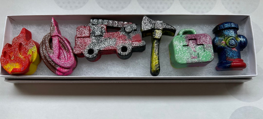 Firefighter Crayons - Etsy