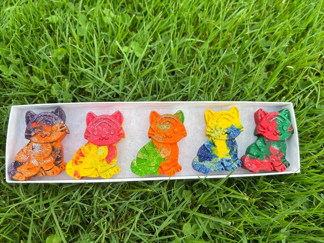 Colorful Cat-shaped Crayons - Etsy