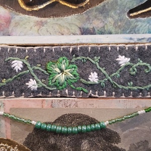 Hand Embroidered Beaded Strand Bracelet Shamrock Luck of the Irish ...