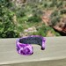 Hand Embroidered Bracelet Cuff Flowers on Purple Silk Velvet With ...