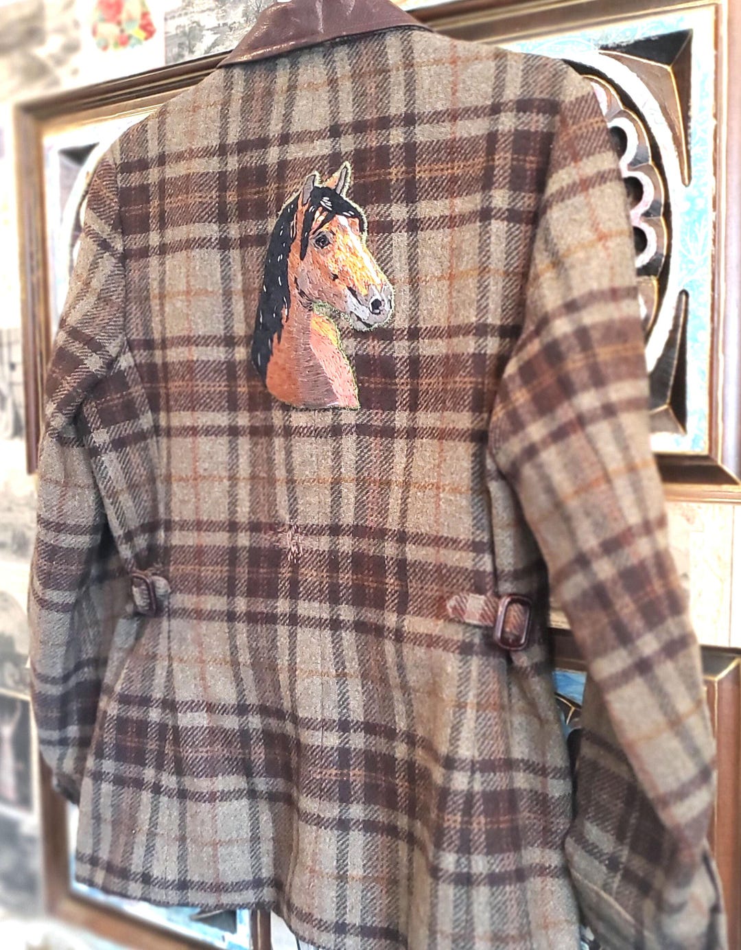 Wearable Art Hand Embroidered Horse on Vintage Riding Jacket Size Small ...
