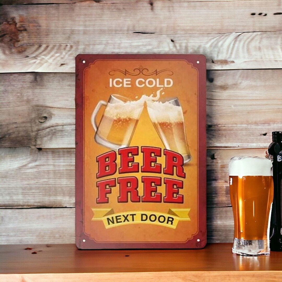 Vintage Ice Cold Beer Sign Retro Metal Wall Art Cool Bar Decor Poster ...