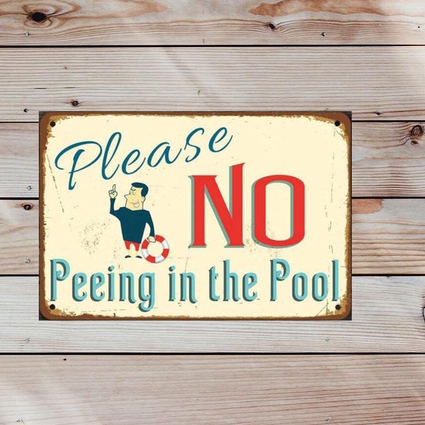 No Peeing in Pool - Etsy
