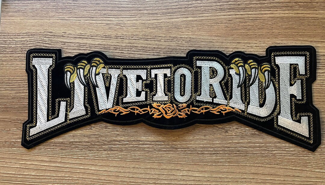 Large Patriotic Live to Ride Embroidered Iron on Patch Patch for ...