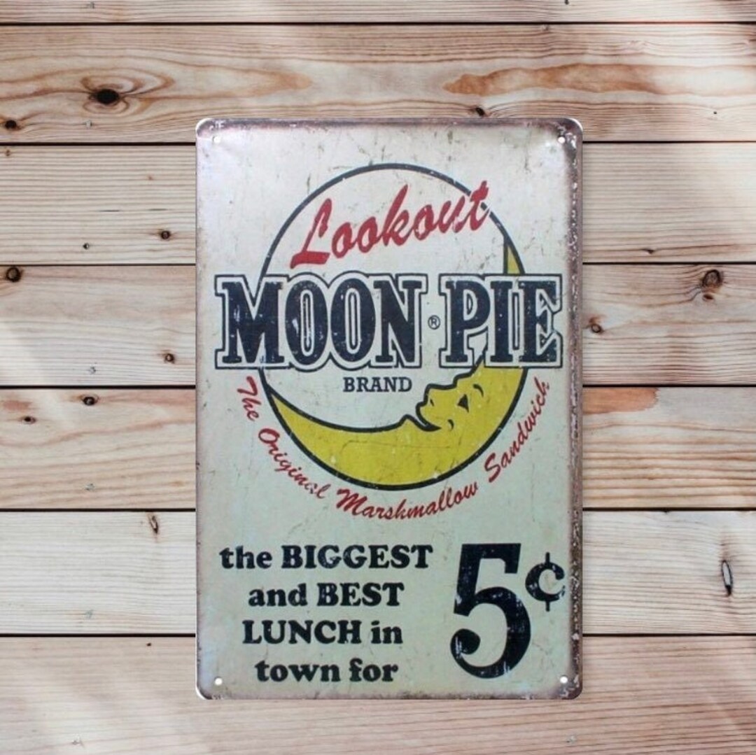 Retro Tin Sign Lookout Moon Pie Brand the Biggest and Best - Etsy