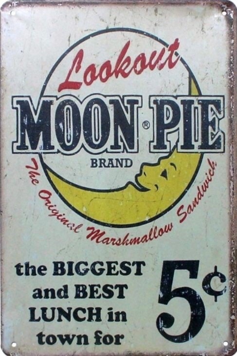 Retro Tin Sign Lookout Moon Pie Brand the Biggest and Best - Etsy