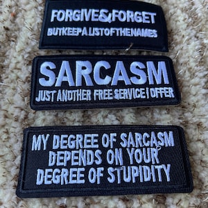 Set of 3 Embroidery Iron-on Funny Tactical Patches forgive - Etsy