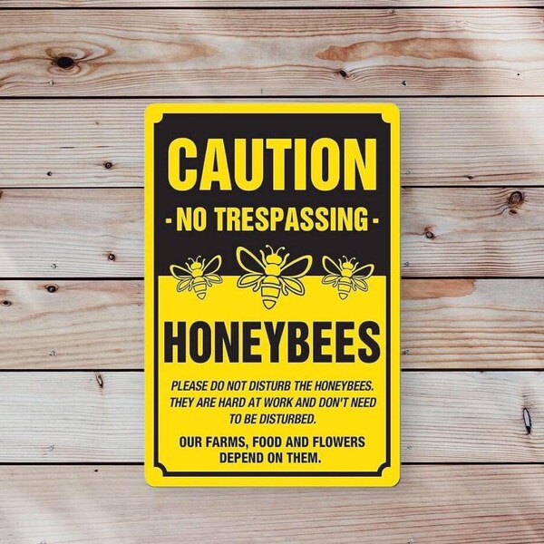 Bee Warning Sign - Etsy