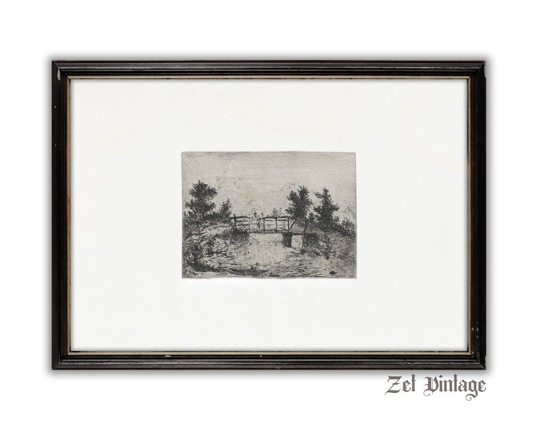 Vintage Minimalist Landscape Sketch Downloadable Etch Art - Etsy