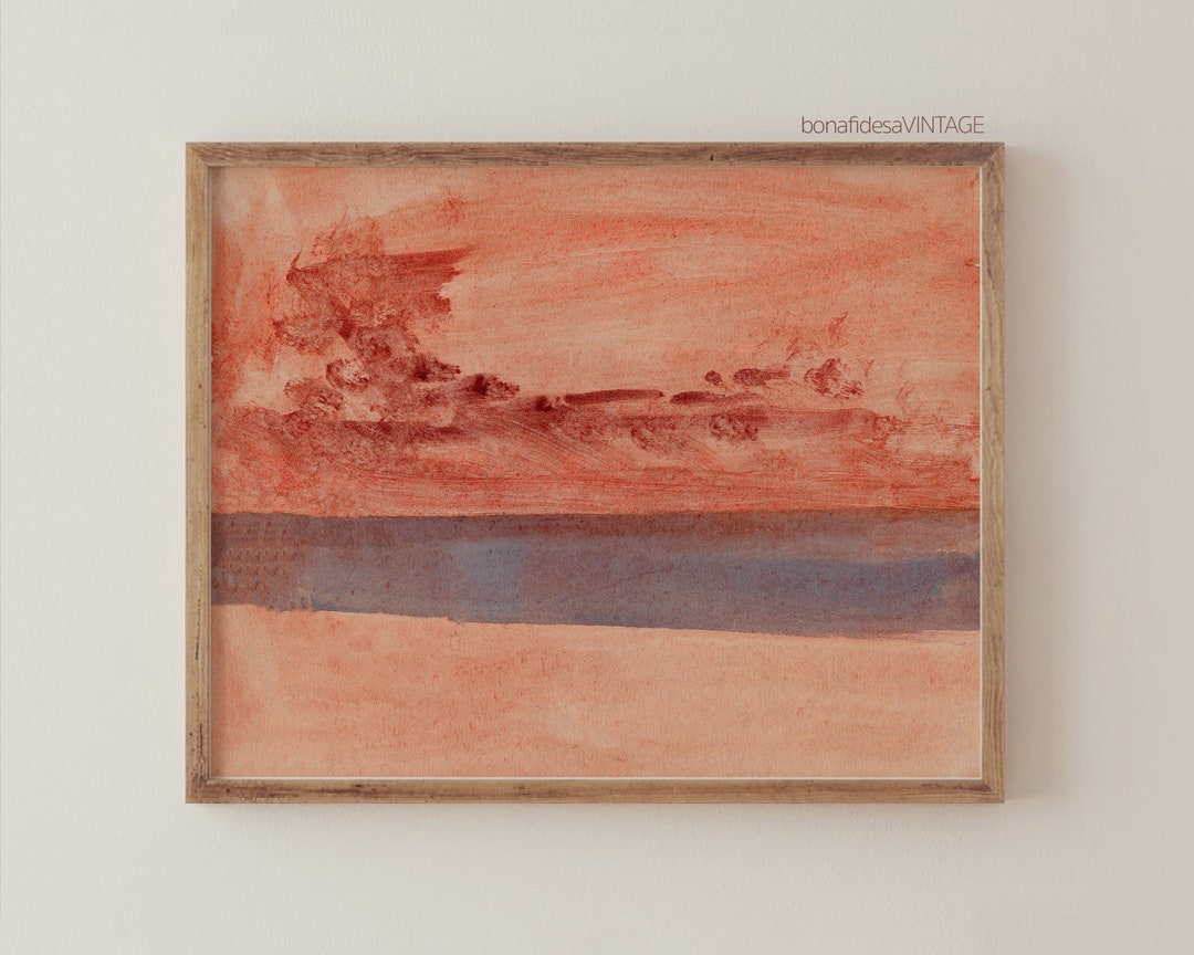 Water Sunset Print, Lake Landscape Art in Watercolor, Forest Lake ...