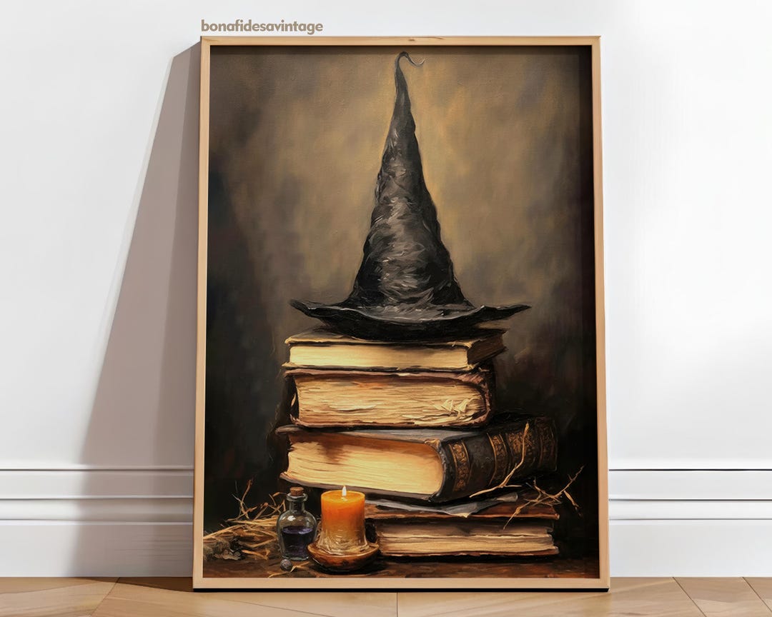 Halloween Printable Wall Art, Witchy Spells Print, Vintage Neutral ...