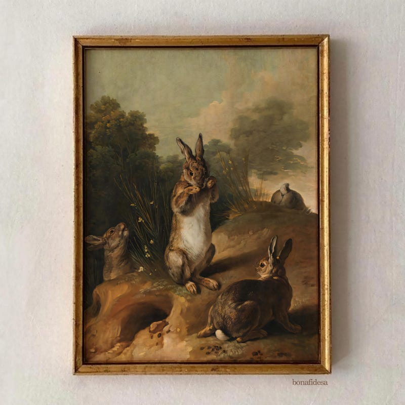 Rabbit Painting - Etsy